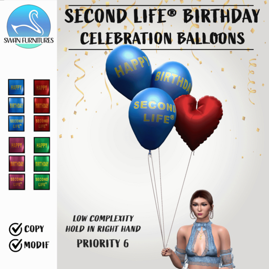 Second Life Marketplace - [SF] SL Birthday Celebration Balloons